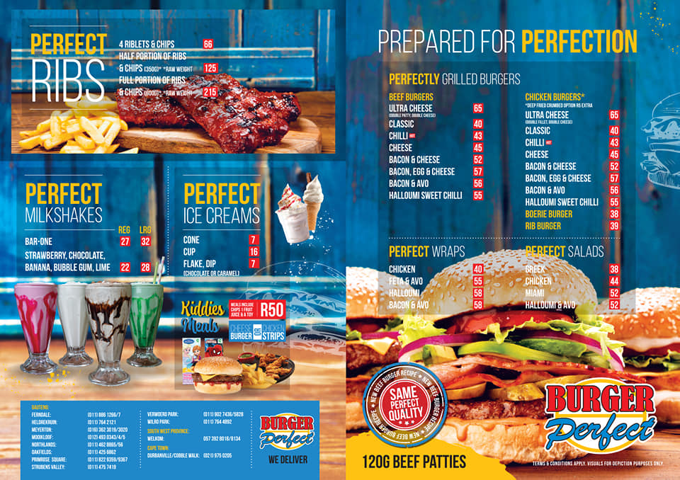 Burger Perfect Menu With Latest Prices in South Africa 2024