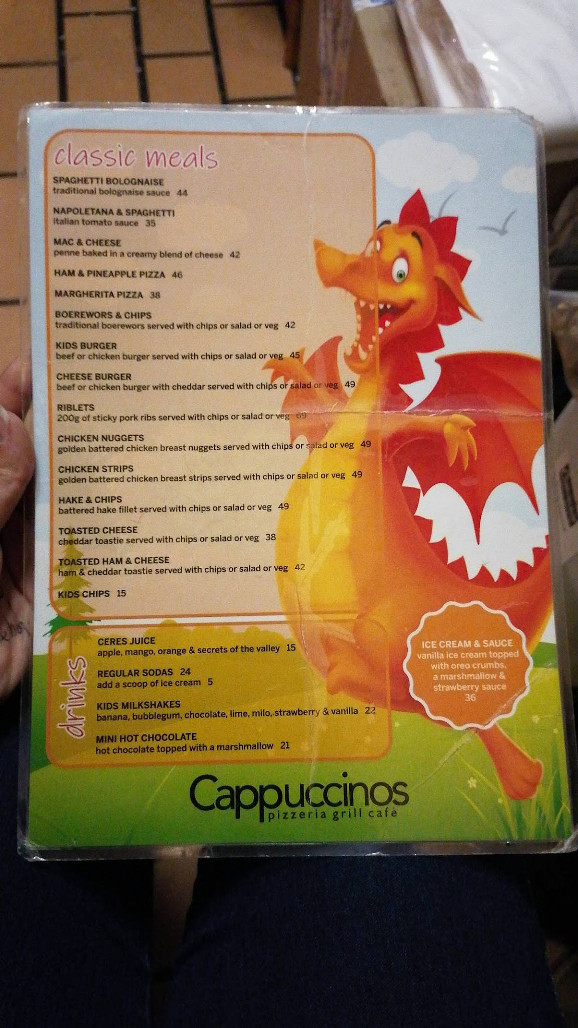 Cappuccinos Menu With Latest Prices in South Africa 2024