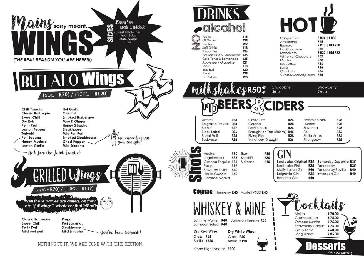 The Wing Republic Menu with Latest Prices 2024