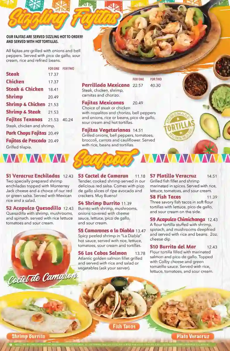 La Fiesta Menu South Africa