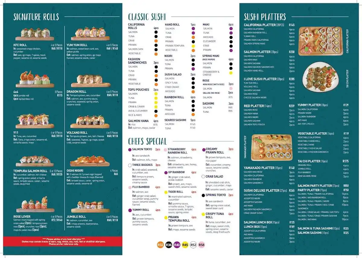 Yamakado Menu South Africa